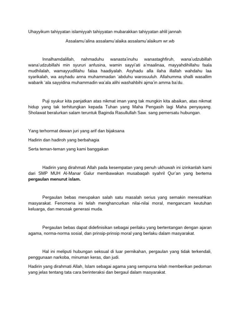 Uhayyikum Tahiyyatan Islamiyyah Tahiyyatan Mubarakkan Tahiyyatan Ahlil ...
