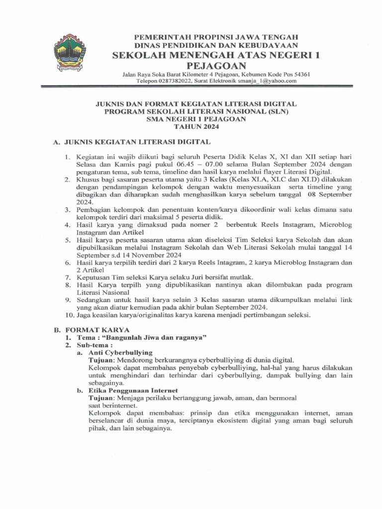 Juknis & Format Karya Literasi | PDF