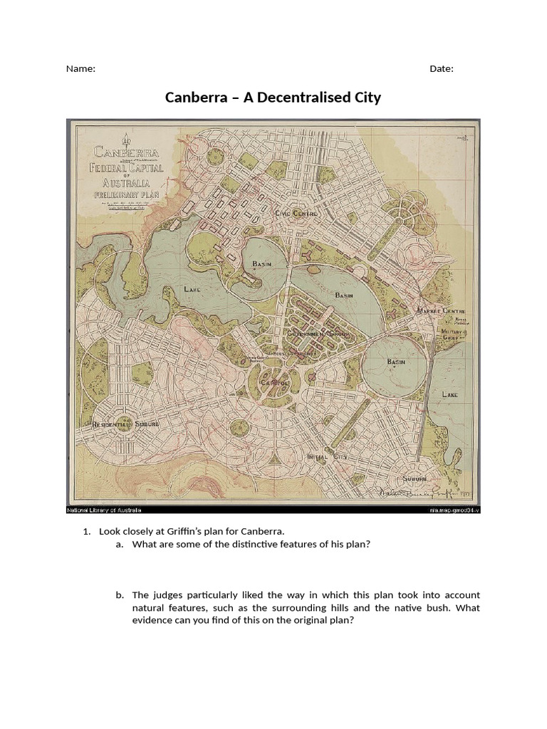 Canberra Activity Sheet | PDF