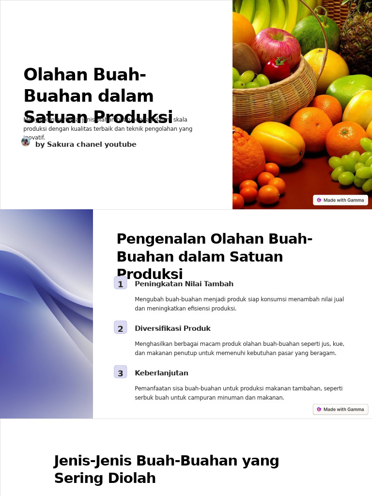 Olahan Buah Buahan Dalam Satuan Produksi | PDF