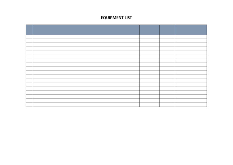Equipment & Tools - Rev.01 | PDF