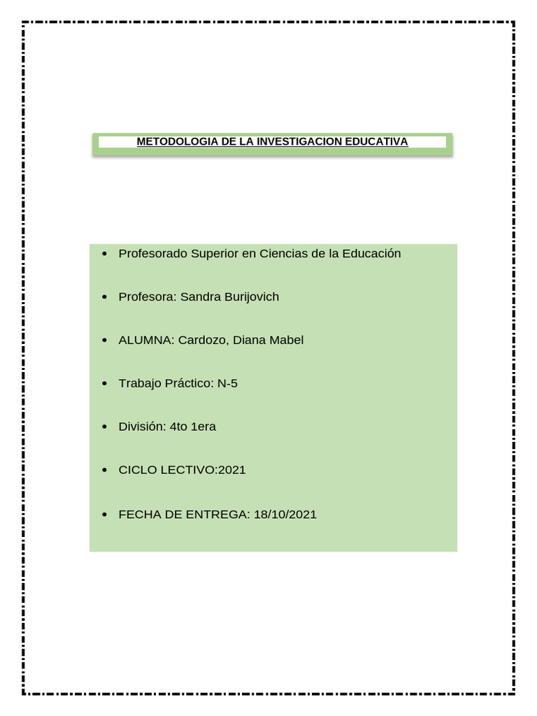 Cardozo, DianaMabel TP-N5 Metodología de La Investigación Educativa | PDF