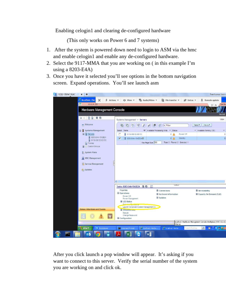 Enabling Celogin1 and Clearing Deconfigured Hardware | PDF