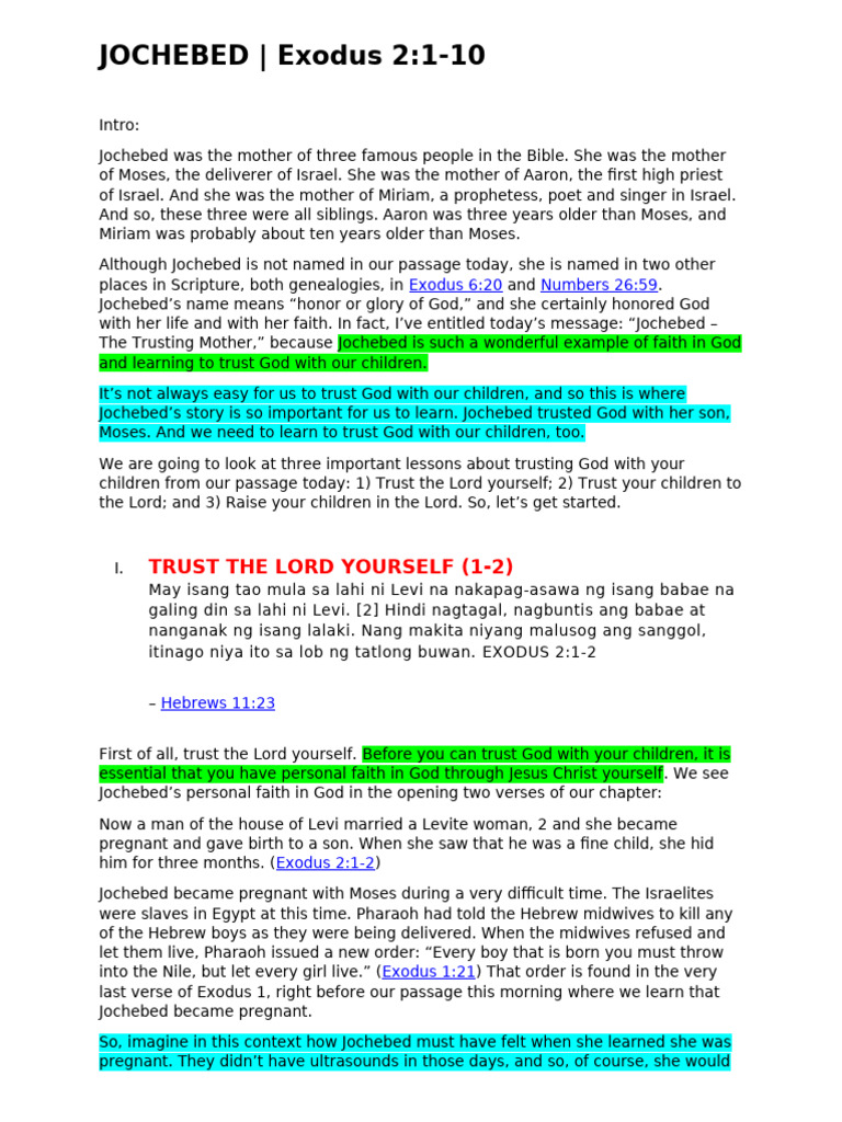 JOCHEBED | PDF