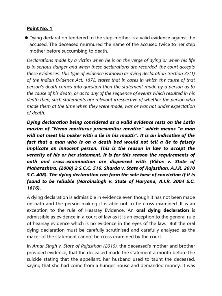 Dying Declaration | PDF