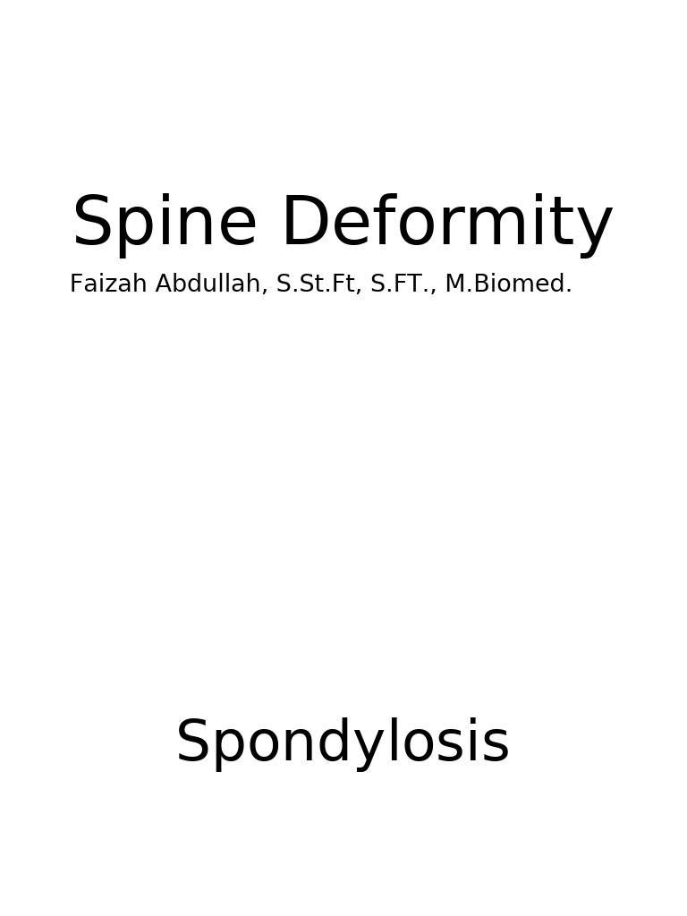 Spine Deformity | PDF