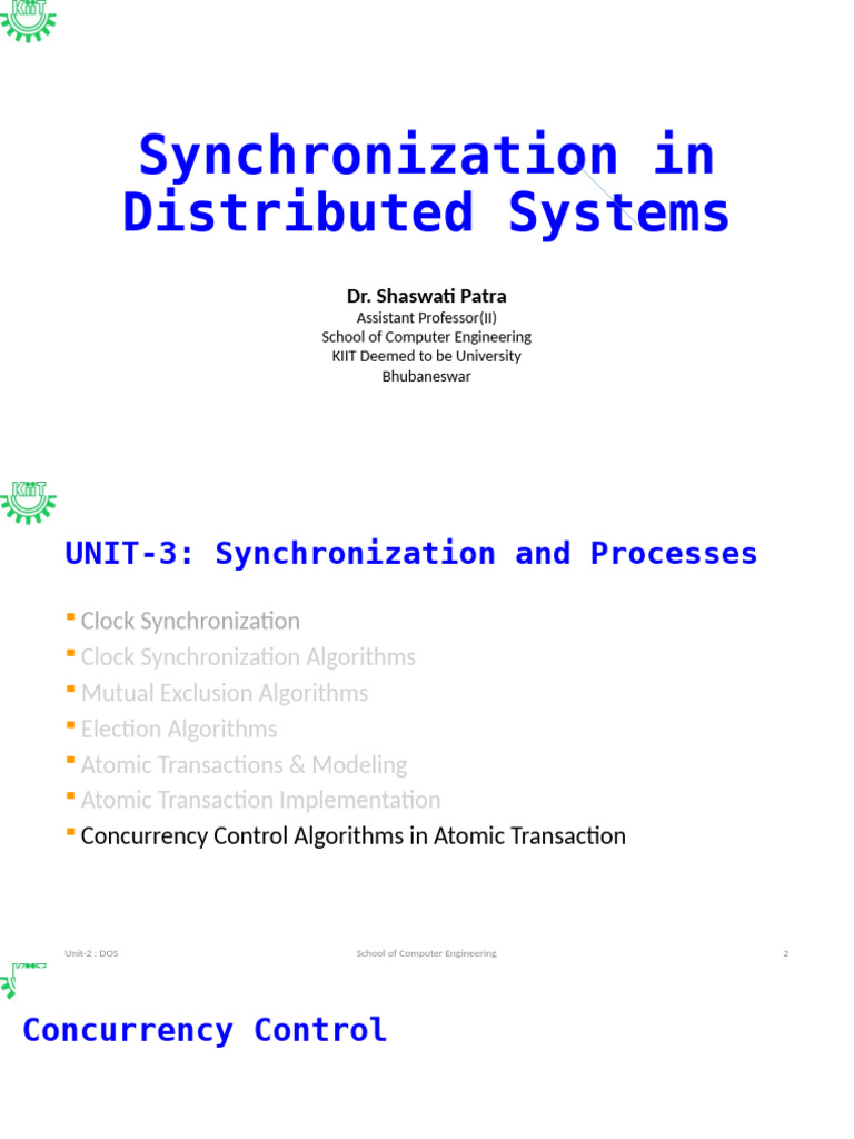 L19-Concurrency Control Algorithms-Shaswati Patra | PDF