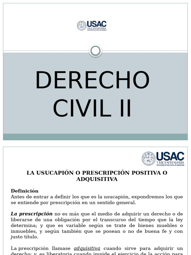 II Parte Diapositivas de Derecho Civil II | PDF