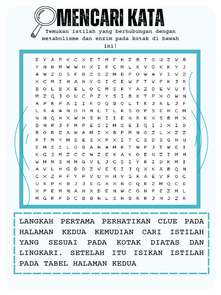 Biru Pastel Lembar Keja Mencari Kata Sistem Pernapasan Manusia | PDF