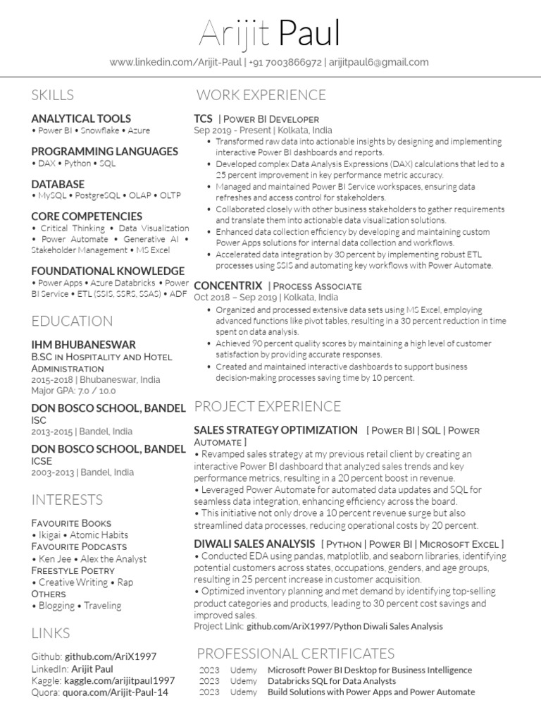 Arijit Paul BI Dev | PDF