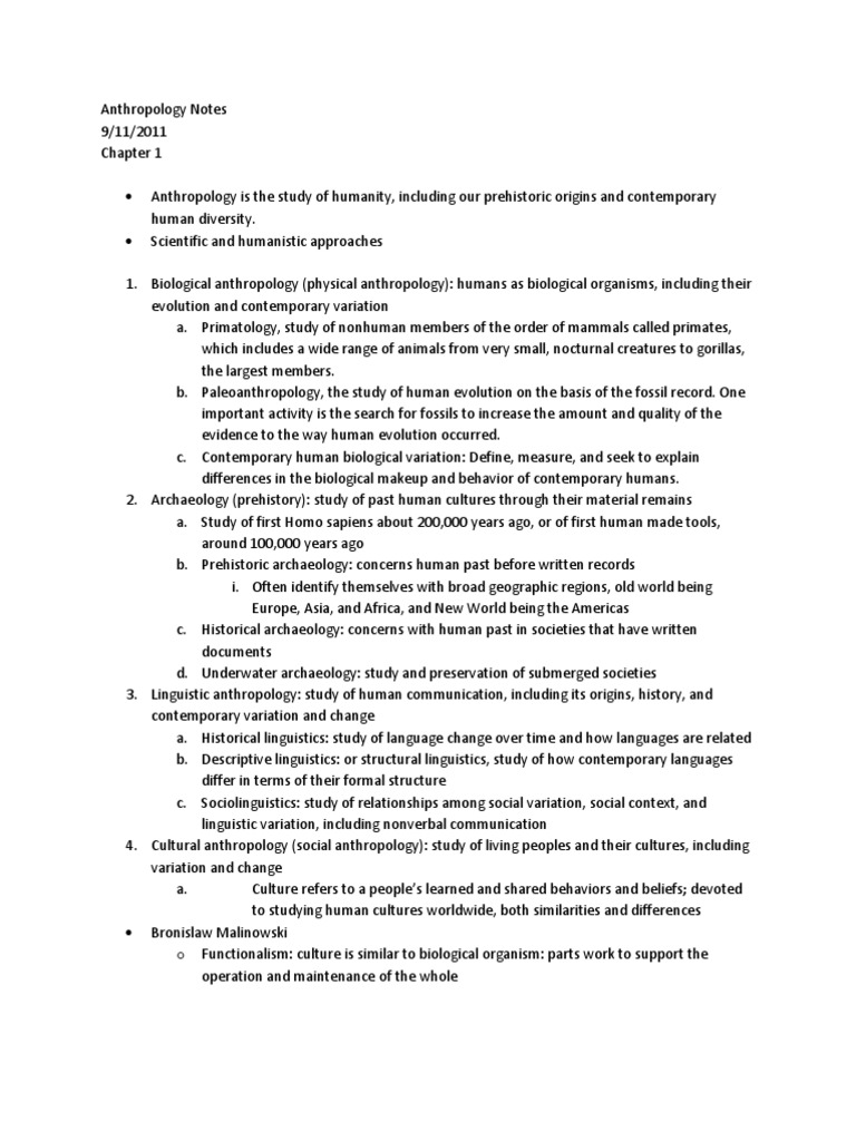 Anthropology Notes | PDF