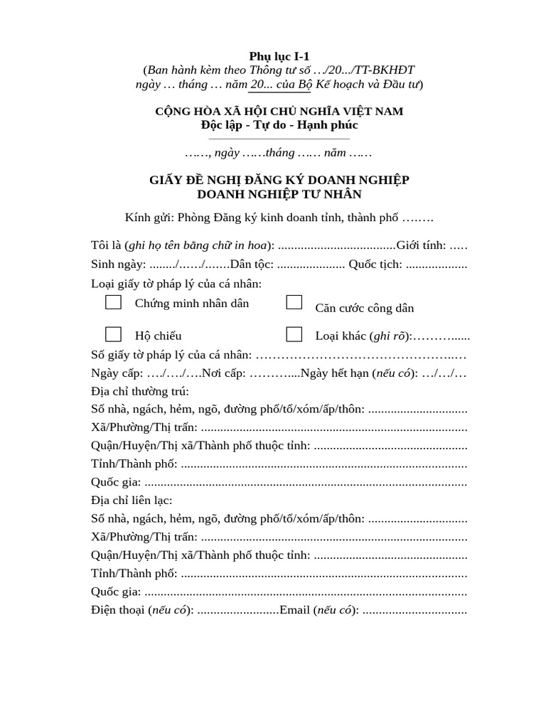 Biểu mẫu tham khảo | PDF