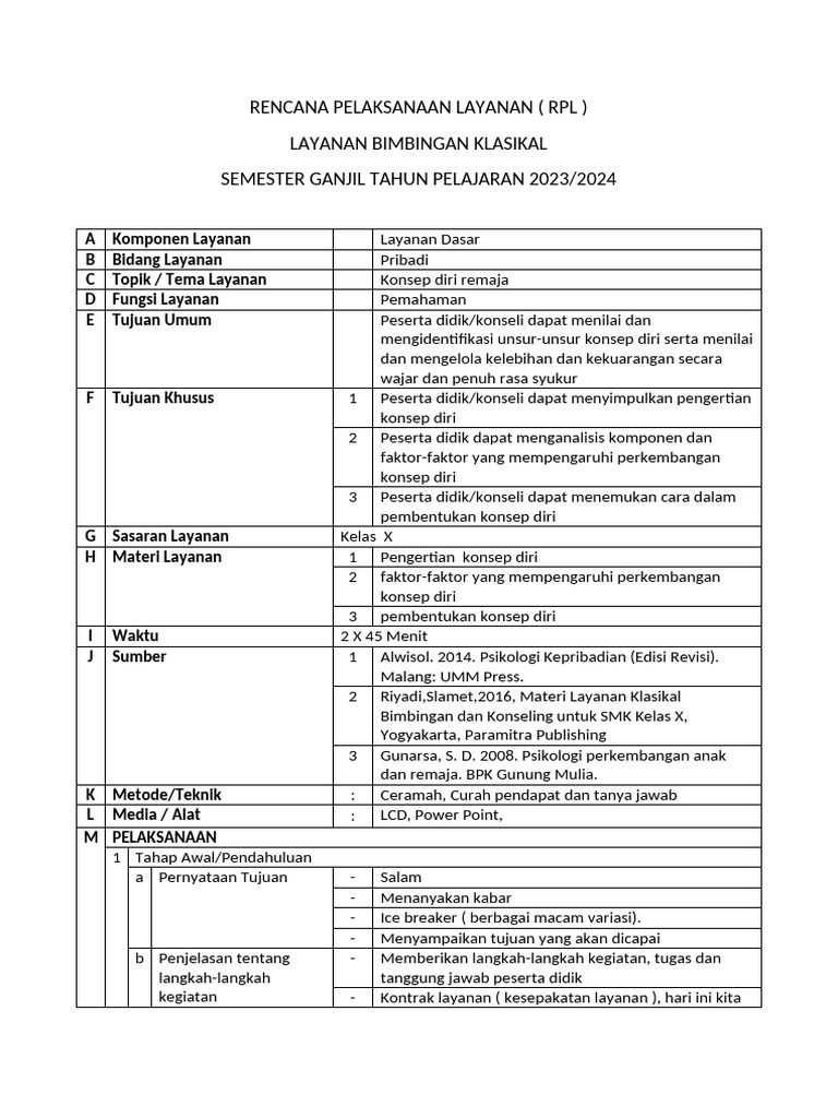 RPL KLS X - Sept - Konsep Diri Remaja | PDF