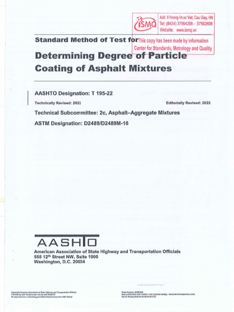 T195-Standard Method of Test | PDF