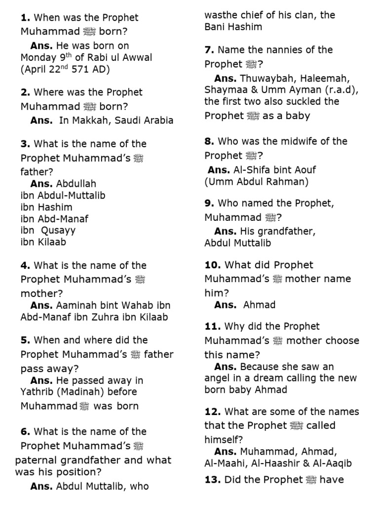 When Was The Prophet Muhammad Born | PDF