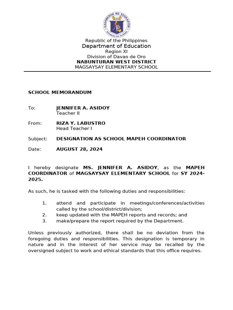 DESIGNATION LETTERS_ASIDOY | PDF