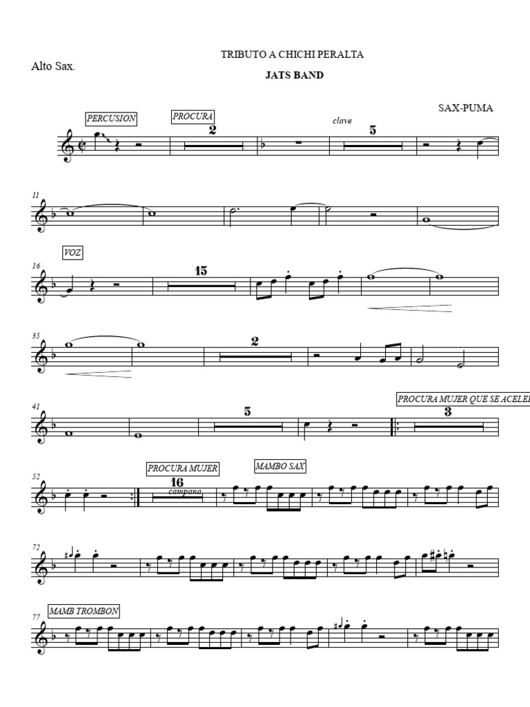 Mosaico Chichi A4 JATS BAND - Alto Sax. | PDF