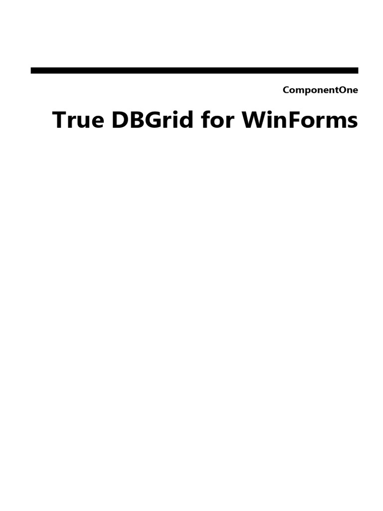WinForms TrueDBGrid | PDF