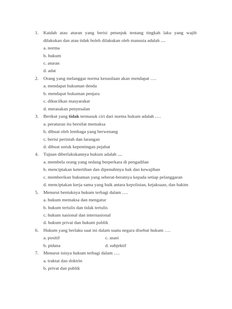 Soal Norma Dan Hukum | PDF