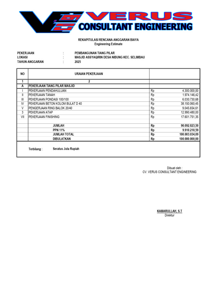 Rab Rehab Tiang Pilar Masjid Ok | PDF