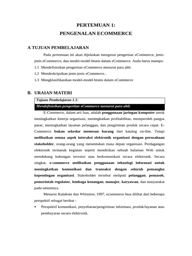 1.1 Pengantar E-Commerce | PDF