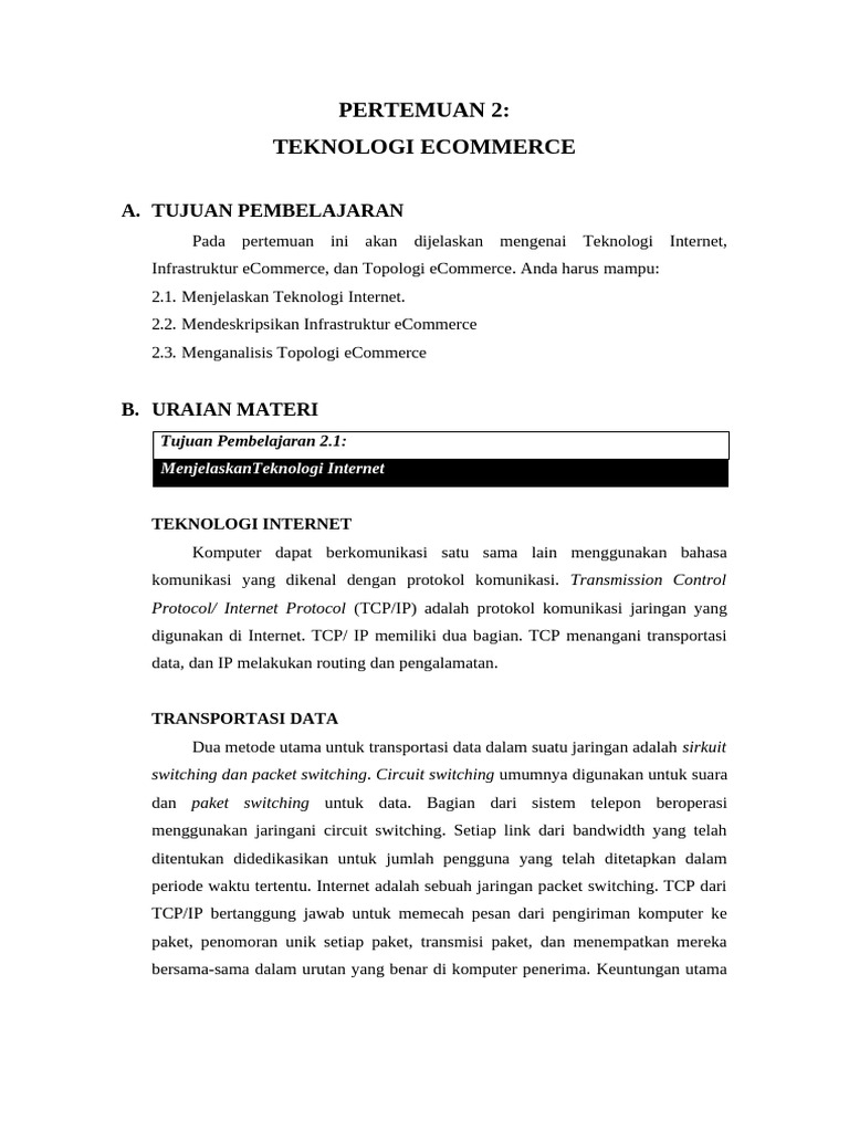 Teknologi E-Commerce | PDF
