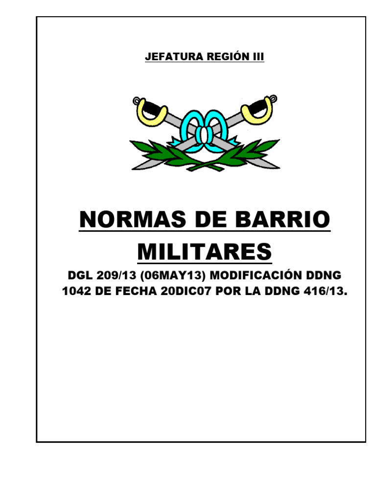 Norma de Barrio Militar Ult | PDF