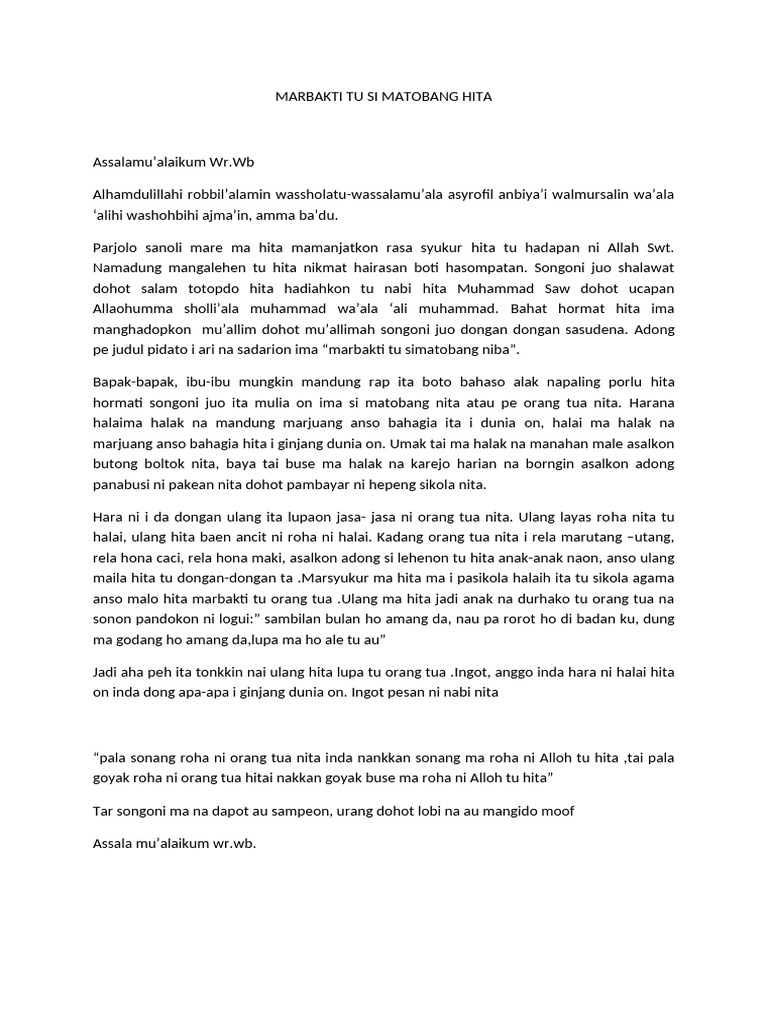 Pidato Mandailing | PDF