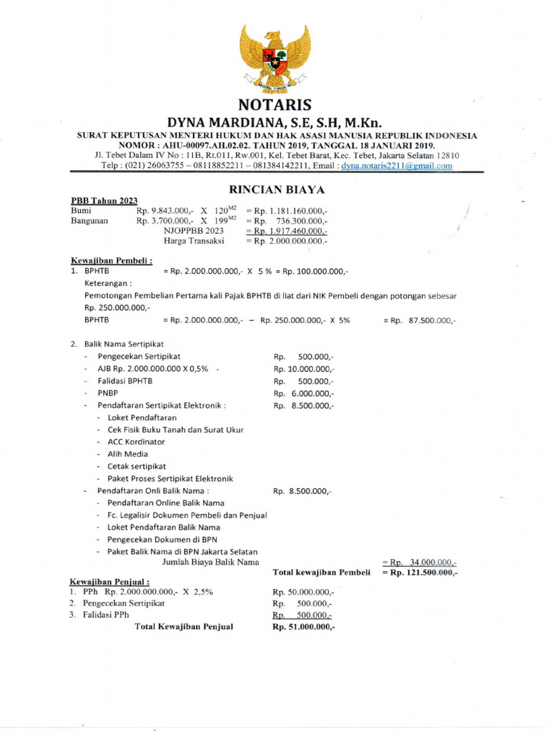 Rincian Biaya - Pasar Rebo | PDF