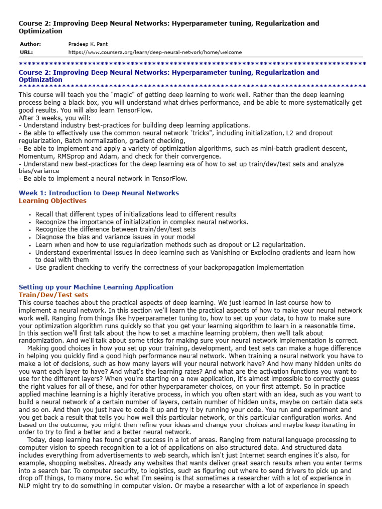 Improving Deep Neural Networks | PDF