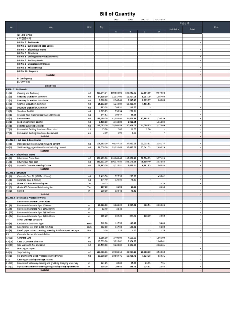 BILL OF QUANTITIES 1 | PDF