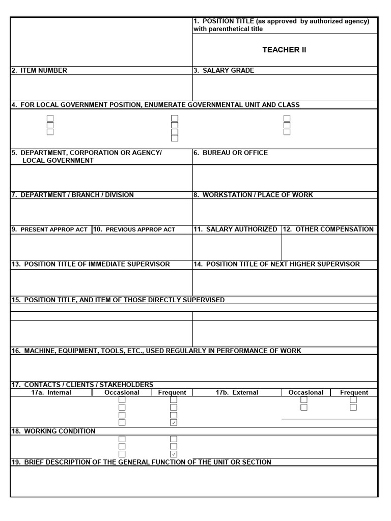 Form No. 1 Teacher II-SHS ACAD | PDF
