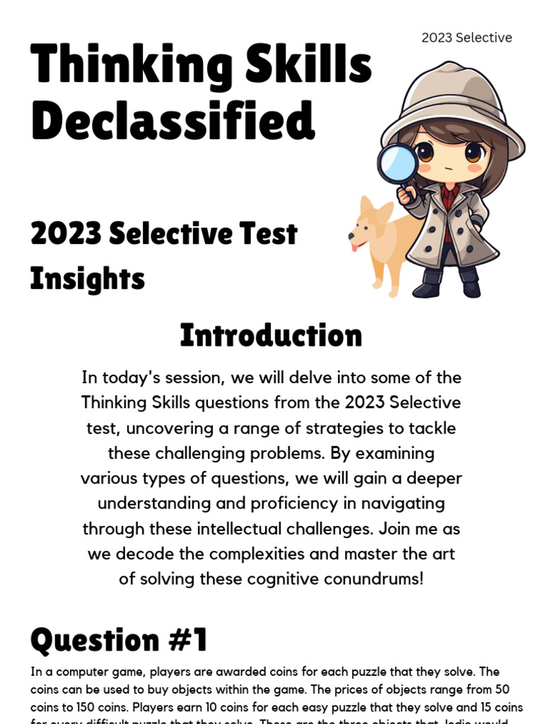 2023 Selective Thinking Skills Unlocked Insights & Strategies | PDF