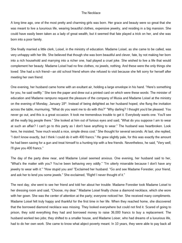 The Necklace | PDF