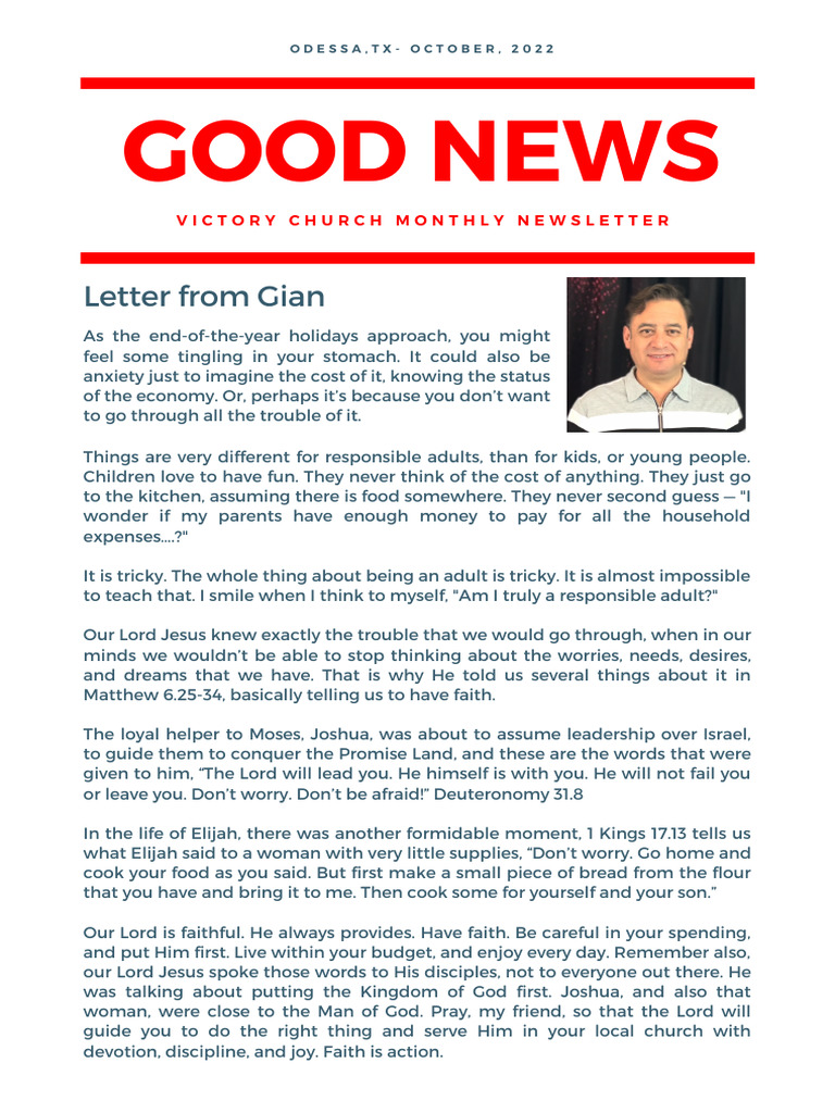 Good News: Letter From Gian | PDF