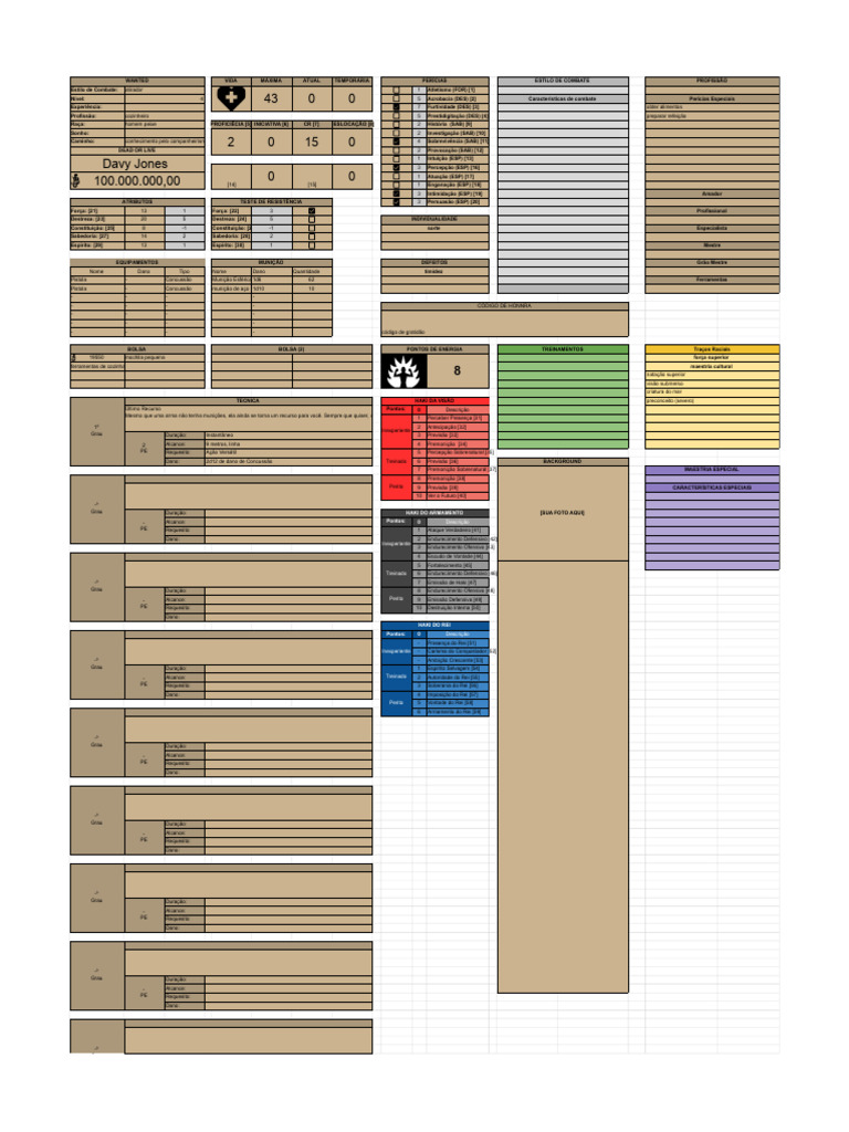 Ficha One Piece (Davy Jones) - 2 | PDF