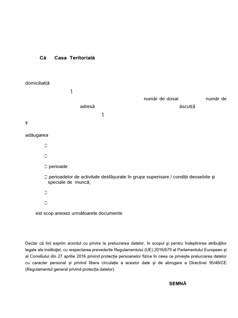 Anexa 16 Cerere Recalculare Pensie | PDF
