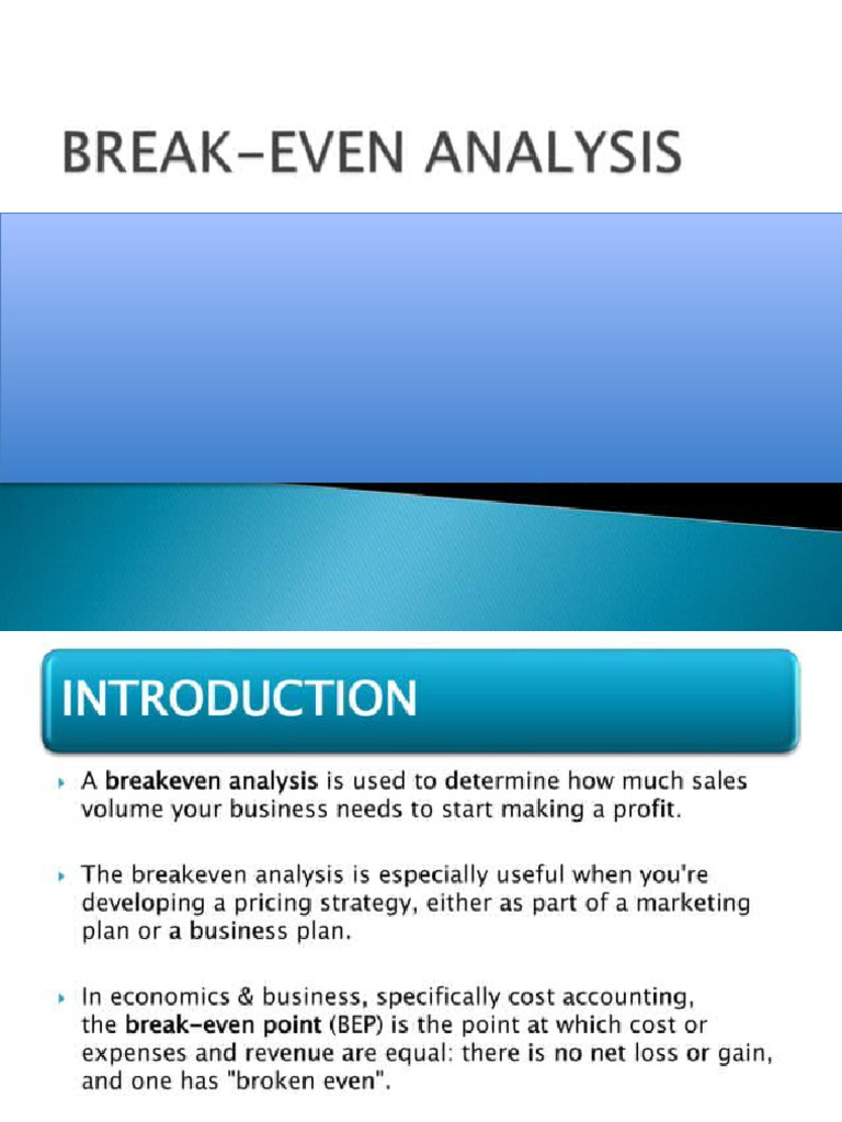Break Even Point | PDF