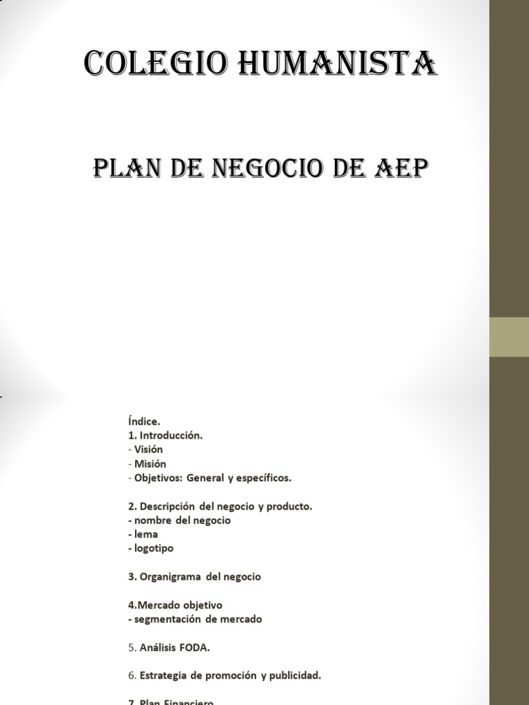 Trabajo de AEP | PDF | Plan de negocios | Business