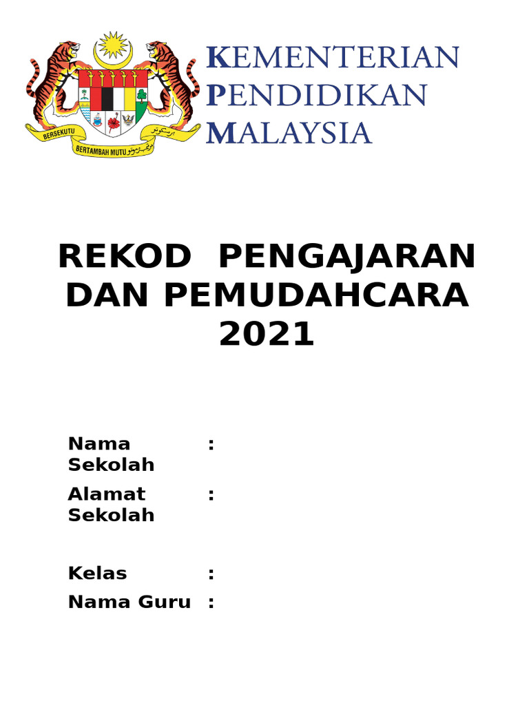 Bahan Buku Rekod Pengajaran 2021 | PDF