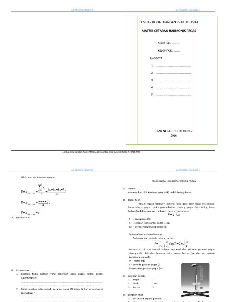 Lembar Praktik Fisika XI | PDF