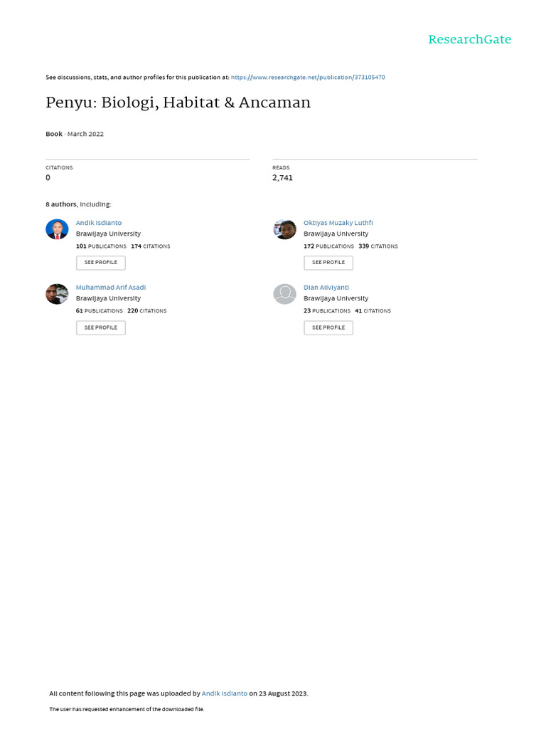 Penyu Biologi Habitatdan Ancaman | PDF