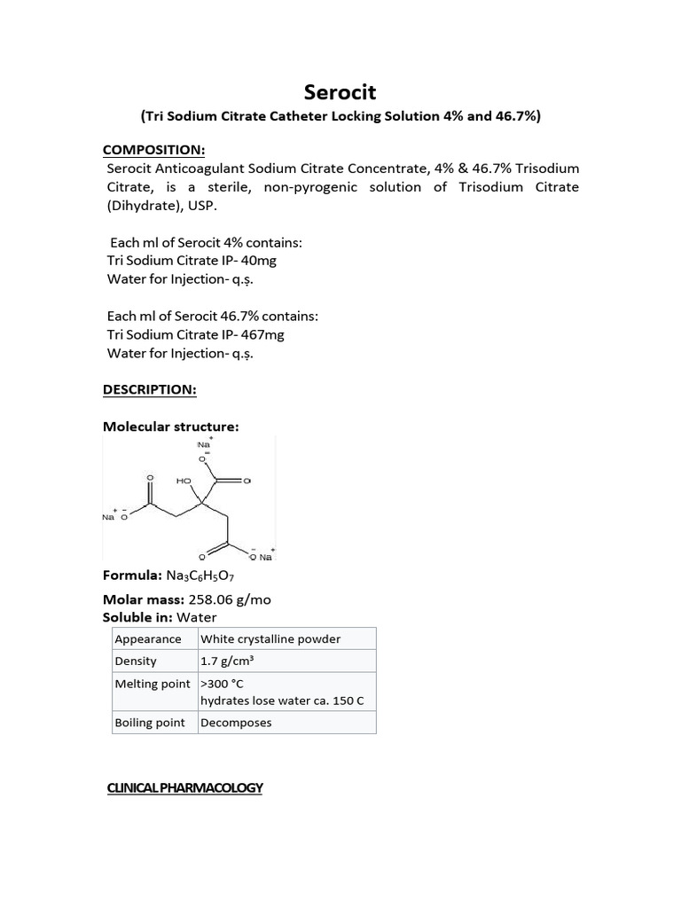 Serocit Monograph | PDF