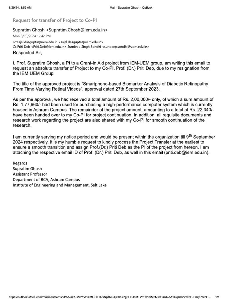 Project Transfer | PDF