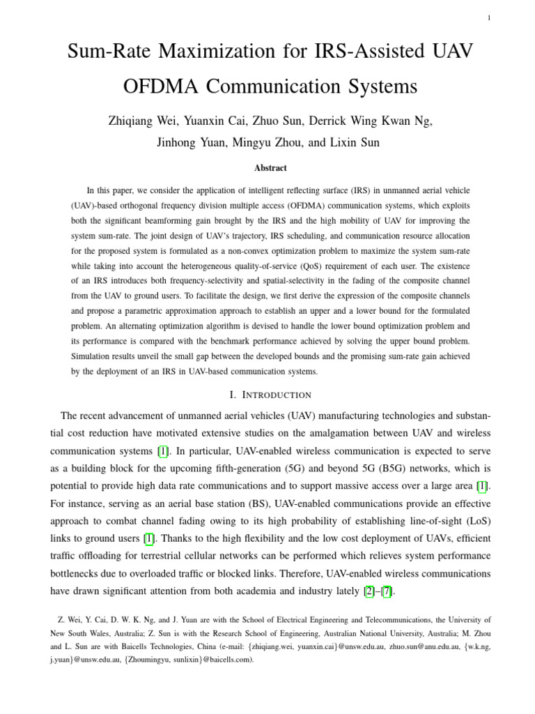 Wei Et Al - 2020 - Sum-Rate Maximization For IRS-Assisted UAV OFDMA ...