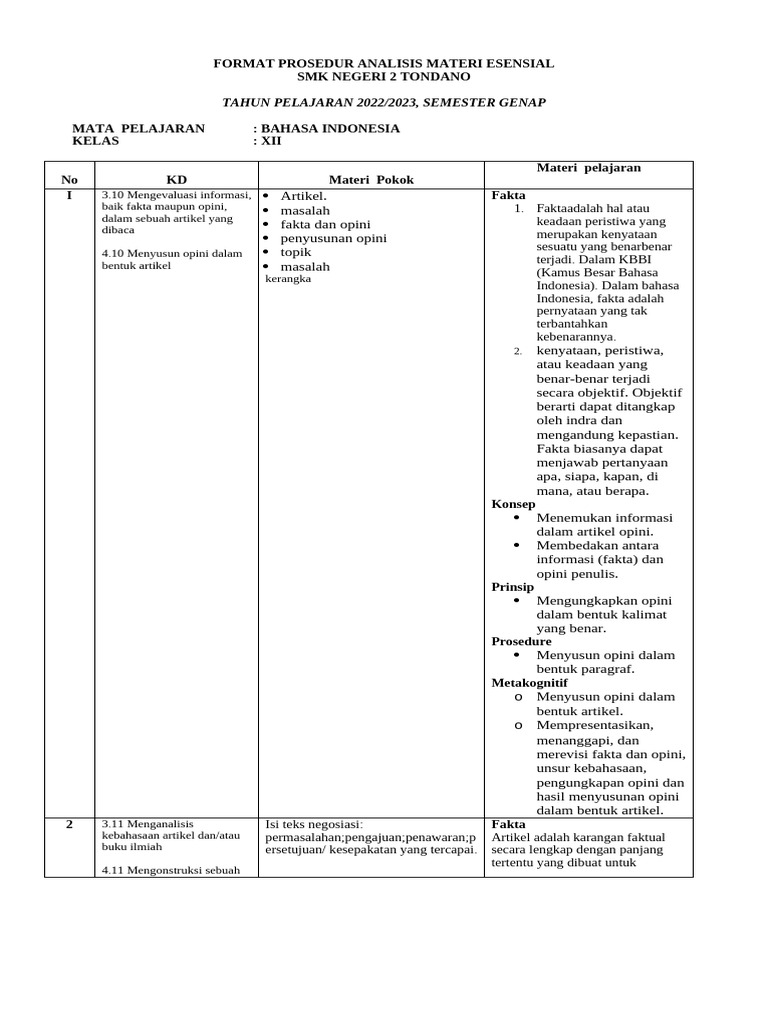 Format Prosedur AME | PDF