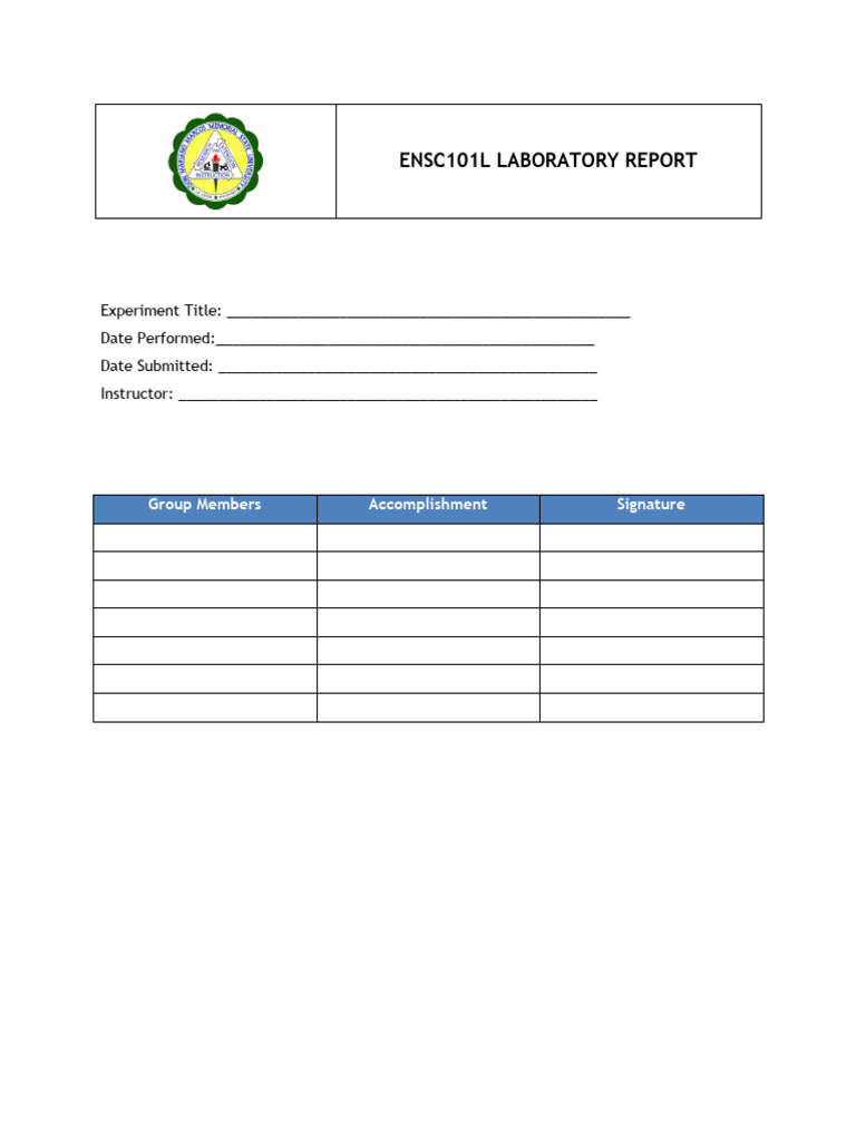 Ensc101l Lab Report Front Page | PDF