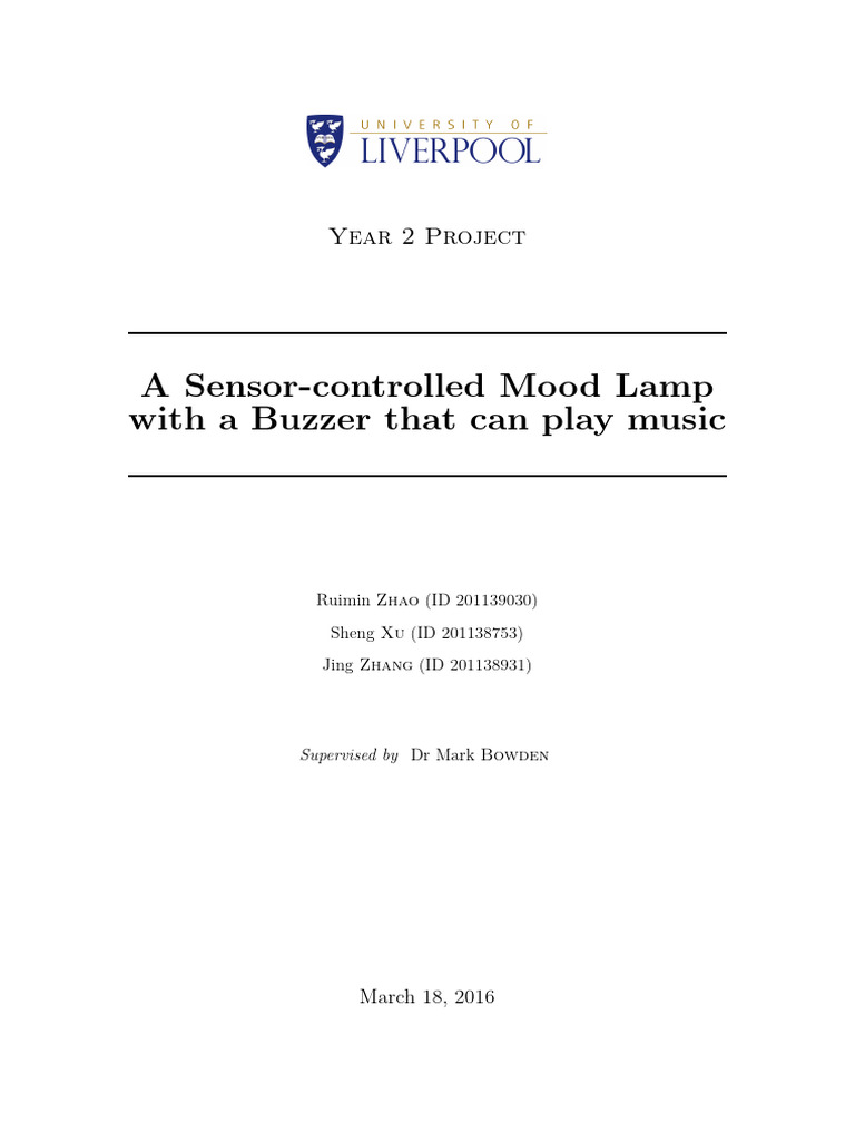 A Sensor-Controlled Mood Lamp | PDF A Sensor-Controlled Mood Lamp | PDF