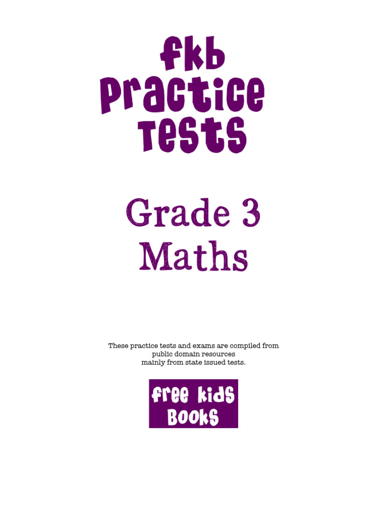 Practice Tests 3rd Grade-Maths-Combo Print | PDF