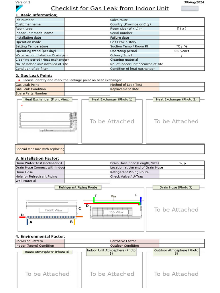 Blank Form For Leak Check | PDF